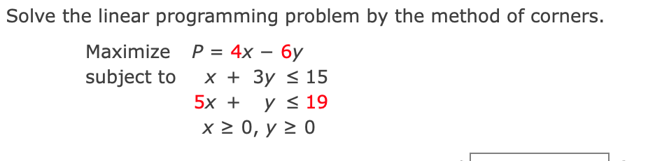 Solved Solve the linear programming problem by the method of | Chegg.com