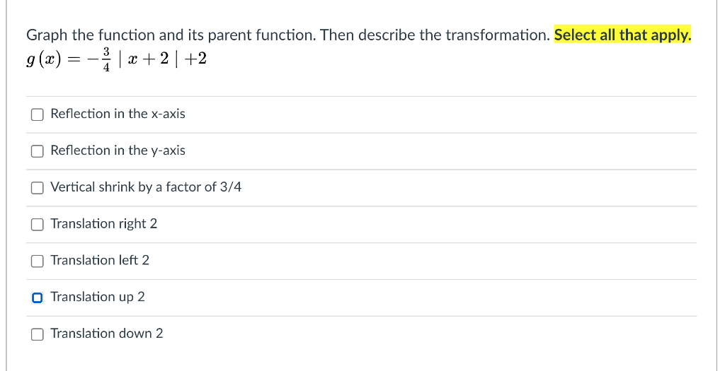 Solved Graph the function and its parent function. Then | Chegg.com