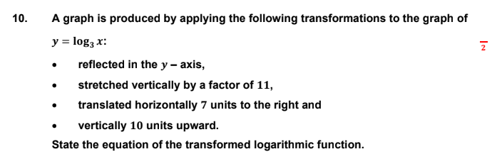 Solved 10. A graph is produced by applying the following | Chegg.com