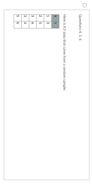 Solved Questions 4, 5, 6 Here is X,Y data that came | Chegg.com