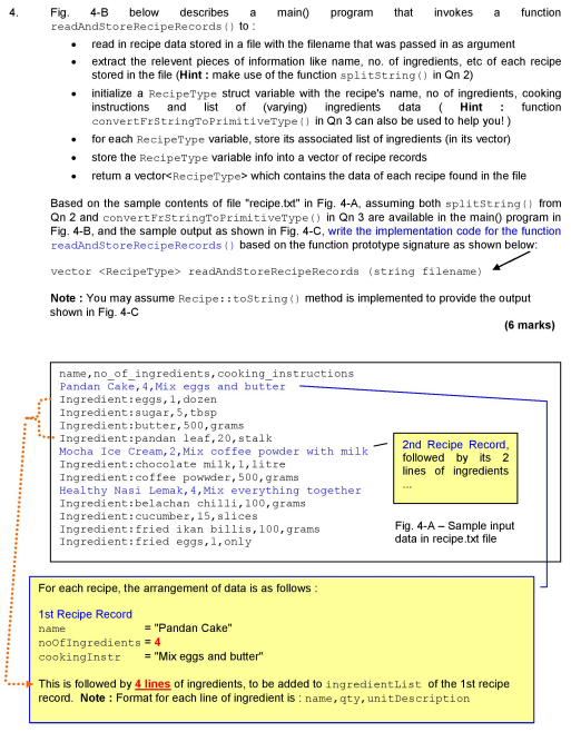 Solved a that invokes a function Fig. 4-B below describes | Chegg.com