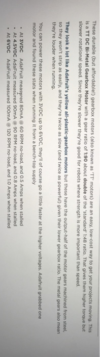 fordablel) gearbox motors Calso known as TT' motors) | Chegg.com