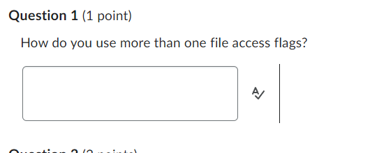 Solved How do you use more than one file access flags? | Chegg.com