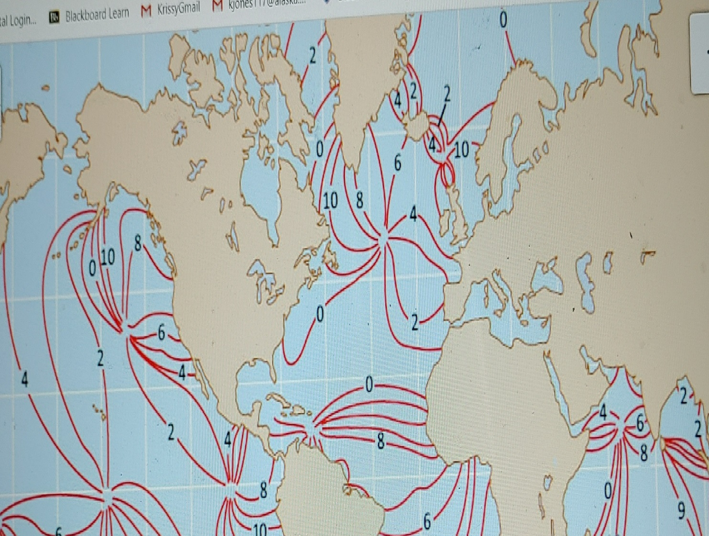 Solved The dynamic model of tides is displayed on a map | Chegg.com