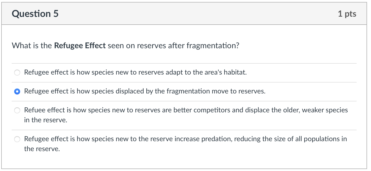 Solved What is the Refugee Effect seen on reserves after | Chegg.com