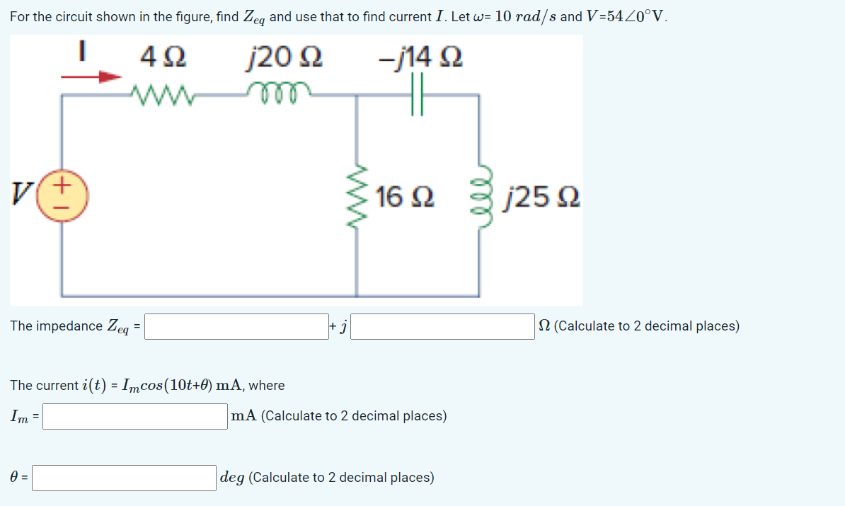 Solved For the circuit shown in the figure, find Zeq and use | Chegg.com
