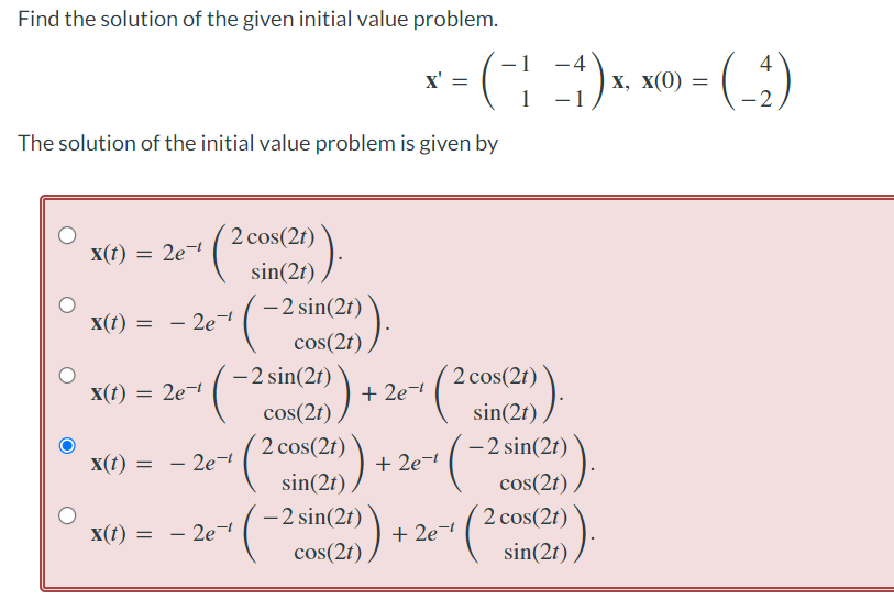 Solved Find the solution of the given initial value problem. | Chegg.com