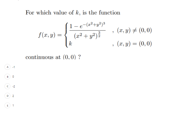 Solved For which value of k, is the function | Chegg.com