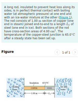 Solved A long rod, insulated to prevent heat loss along its | Chegg.com