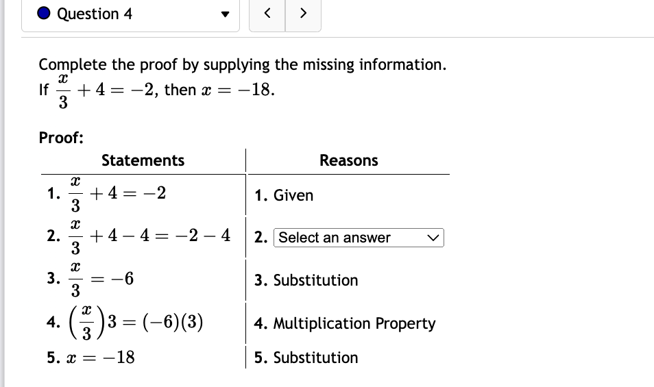 Solved Question 4Complete the proof by supplying the missing | Chegg.com