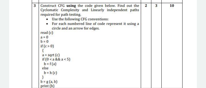 Solved 2 2 3 10 3 Construct CFG using the code given below. | Chegg.com