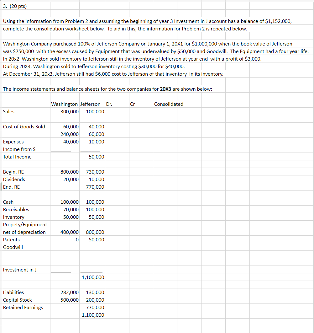 Solved a. Prepare a schedule of Excess of Cost over Book | Chegg.com