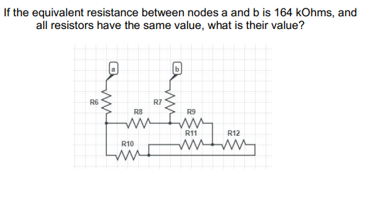 Solved If the equivalent resistance between nodes a and bis | Chegg.com