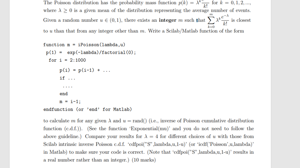 Solved The Poisson distribution has the probability mass | Chegg.com