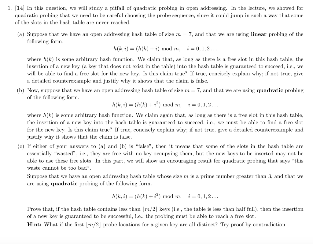 Solved 1. [14] In this question, we wil study a pitfall of | Chegg.com