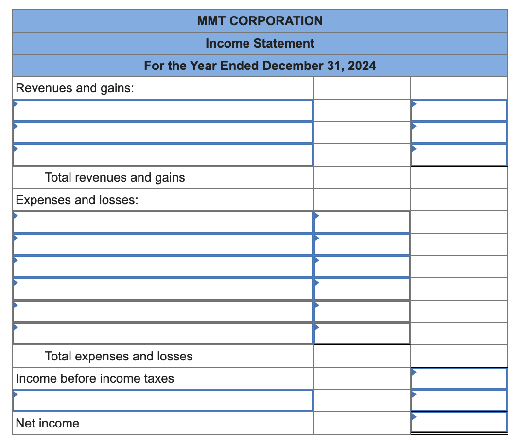 Solved MMT Corporation reports the following income | Chegg.com