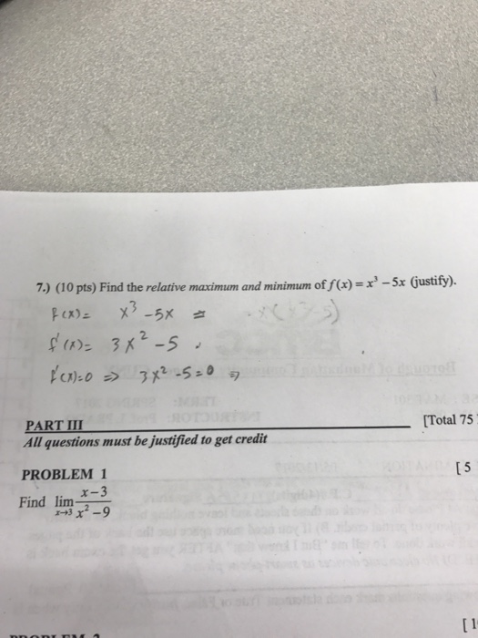 Solved Find the relative maximum and minimum of f(x) = x^3 - | Chegg.com