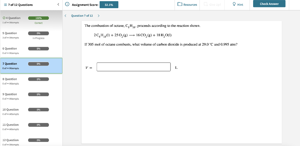 Solved 6 of 12 Questions 32.1% Assignment Score: Resources | Chegg.com