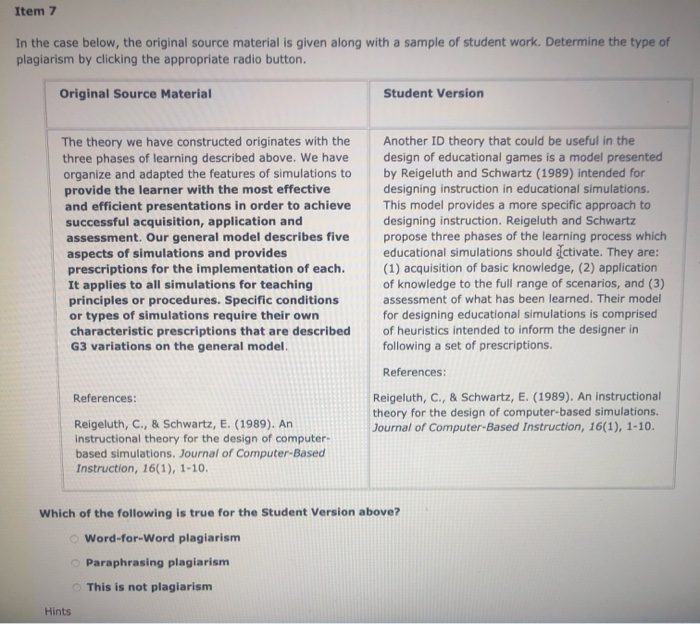 Solved Hints Item 6 In the case below, the original source | Chegg.com