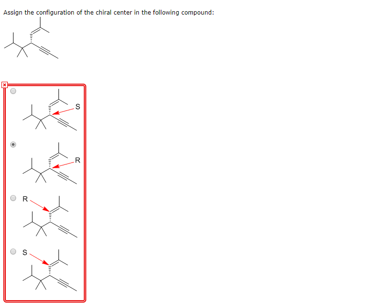 Solved Assign the configuration of the chiral center in the | Chegg.com