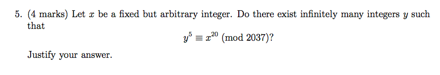 Solved 5. (4 marks) Let « be a fixed but arbitrary integer. | Chegg.com