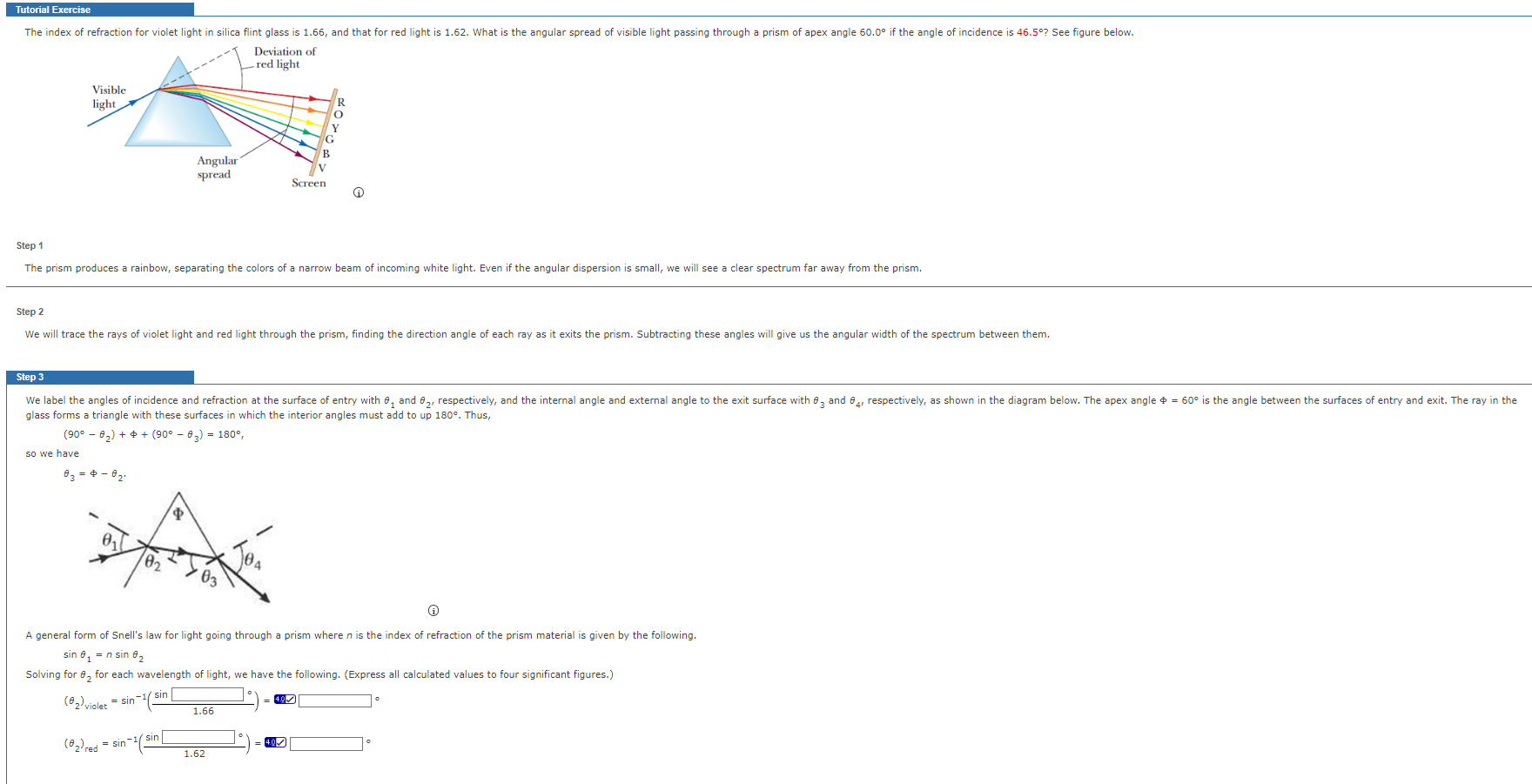 Solved The index of ﻿refraction for violet light in ﻿silica | Chegg.com