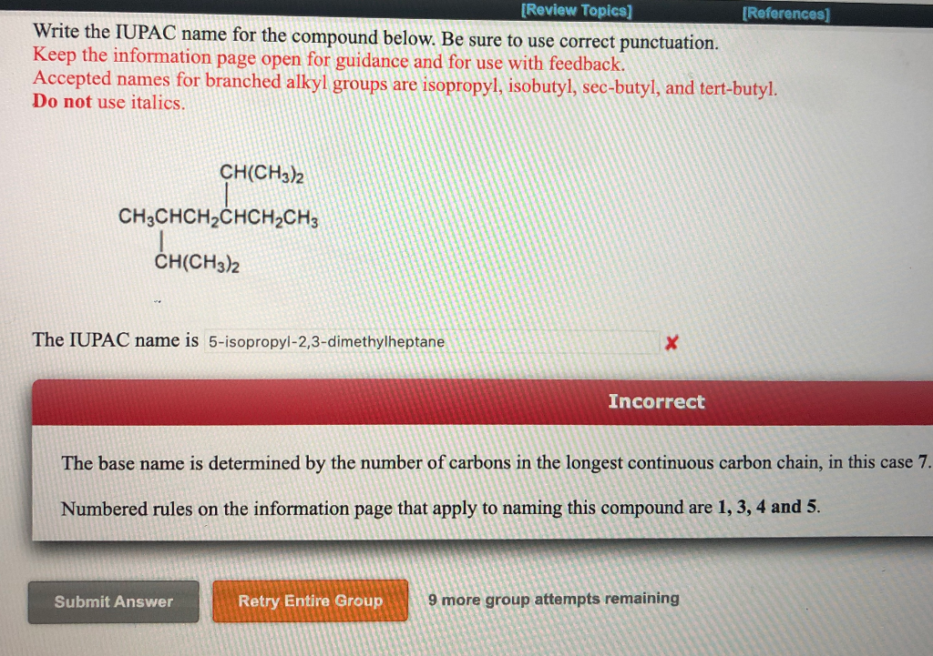 Solved [Review Topics] (References) Write the IUPAC name for | Chegg.com