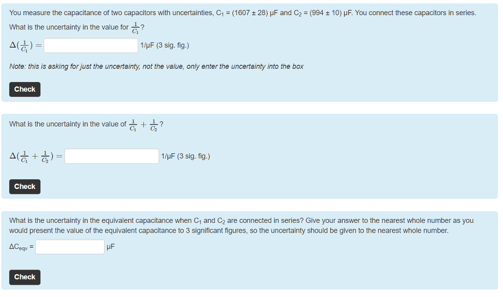Solved You measure the capacitance of two capacitors with | Chegg.com