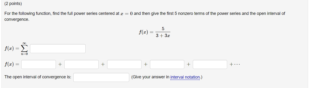 Solved For the following function, find the full power | Chegg.com