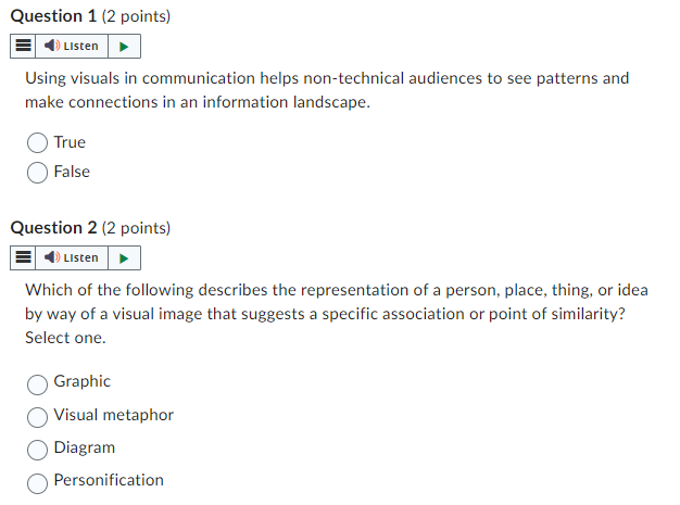 Solved Using visuals in communication helps non-technical | Chegg.com