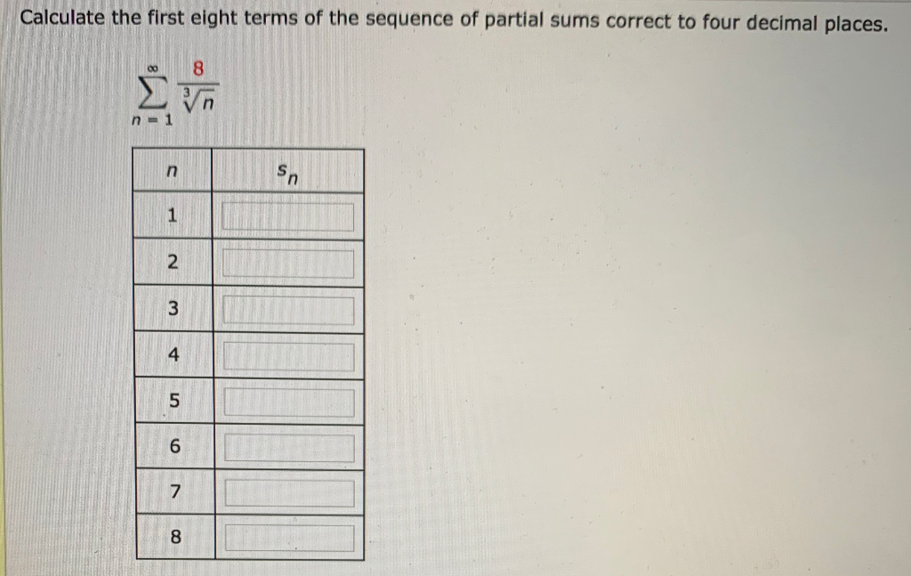 Solved Calculate the first eight terms of the sequence of | Chegg.com