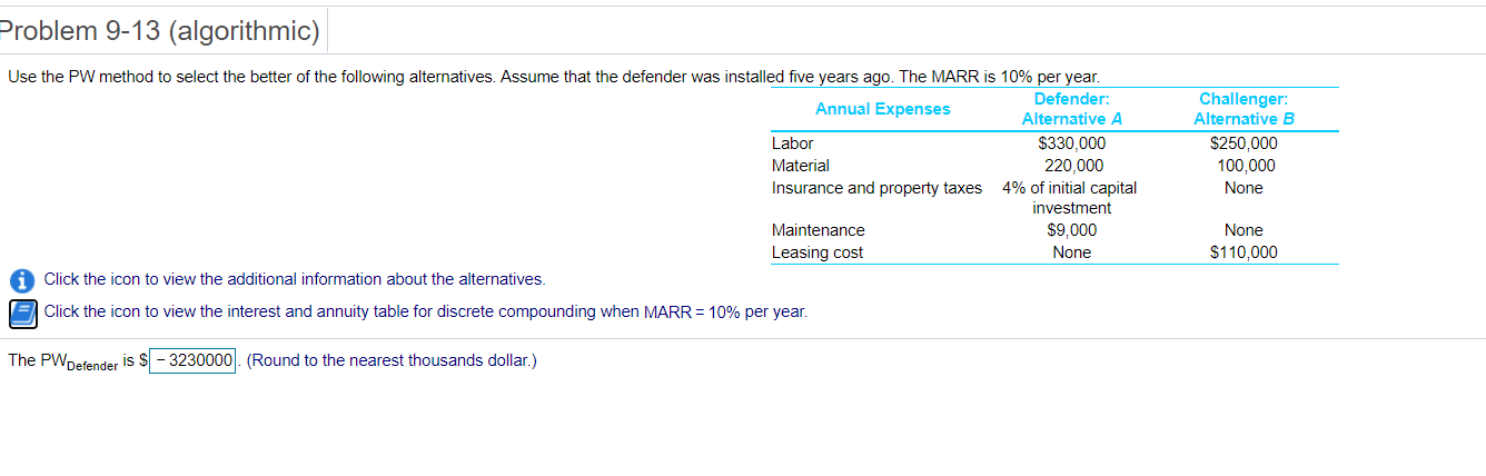 Solved Problem 9-13 (algorithmic) Use the PW method to | Chegg.com
