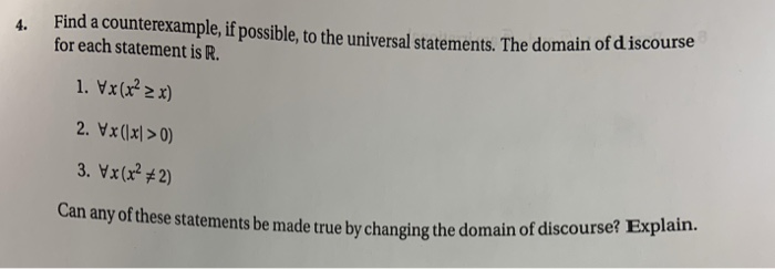 Solved 4. Find a counterexample, if possible to the | Chegg.com