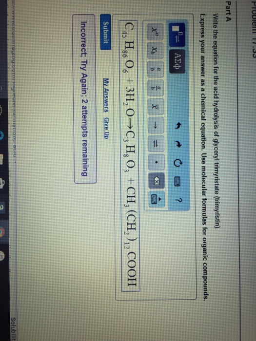 Solved Write the equation for the acid hydrolysis of | Chegg.com