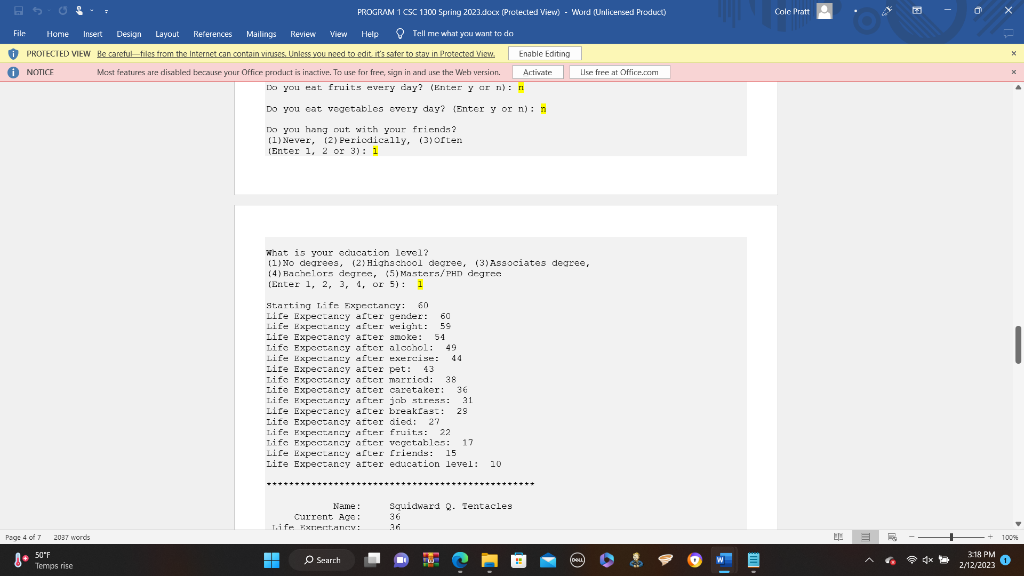 Solved Program Description Your Program Must Ask The User 