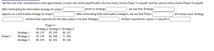 Solved See the one-shot, simultaneous move game below. In | Chegg.com