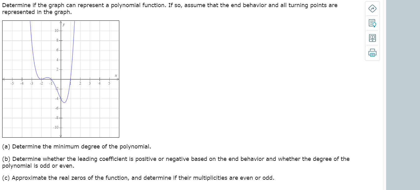 Solved Determine if the graph can represent a polynomial | Chegg.com
