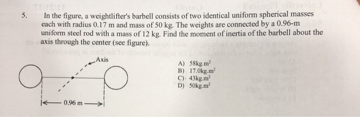 Solved In the figure, a weightlifter's barbell consists of | Chegg.com