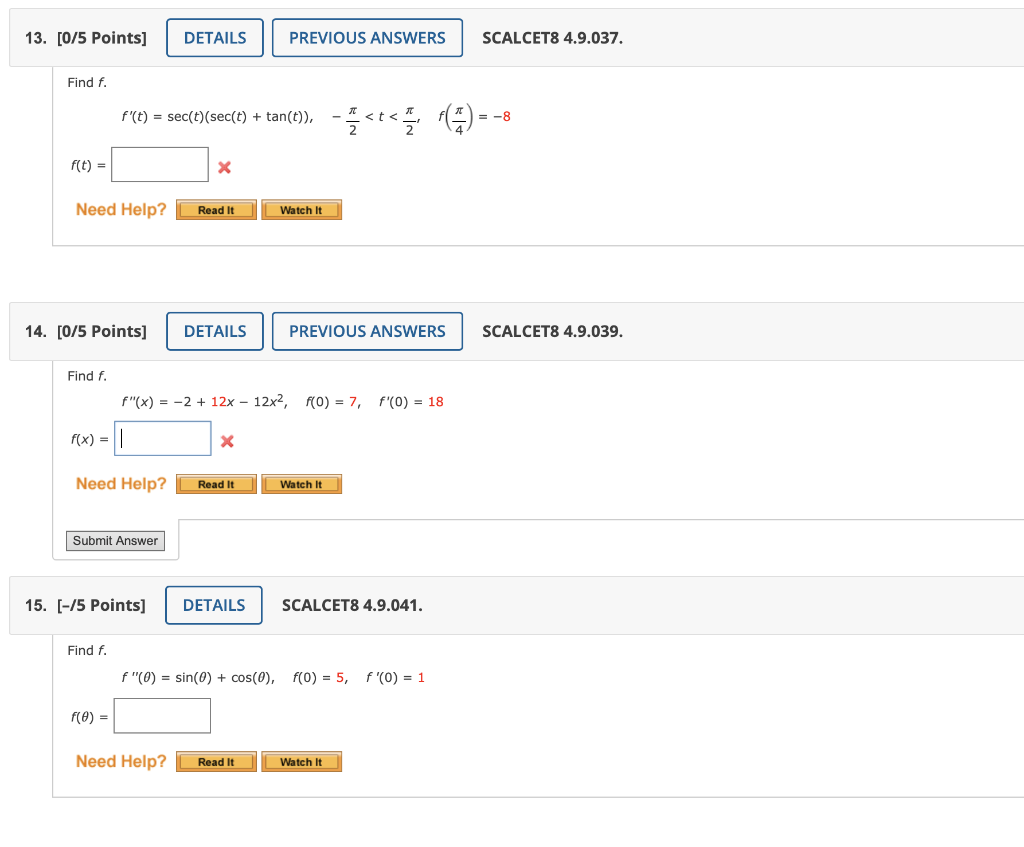 Solved f '(t) = sec(t)(sec(t) + tan(t)), − 𝜋/2
