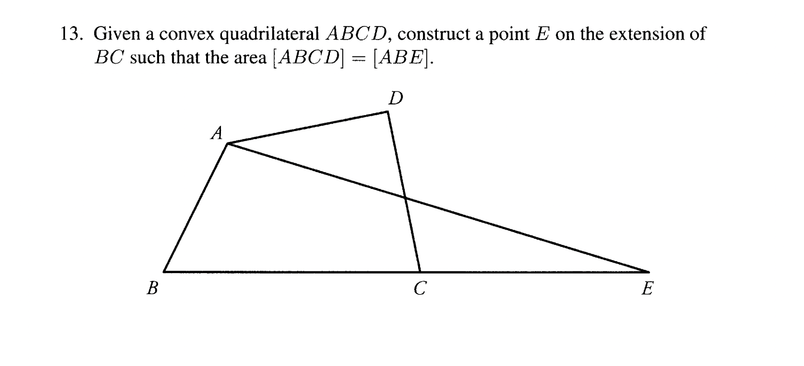 Given a convex quadrilateral ABCD, construct a point | Chegg.com