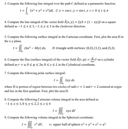 Solved 3. Compute the following line integral over the path | Chegg.com