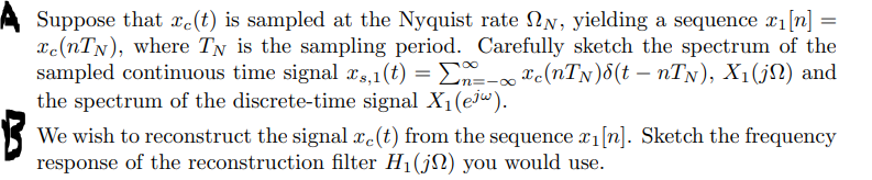 Solved Consider a continuous time (CT) signal xc(t), with | Chegg.com