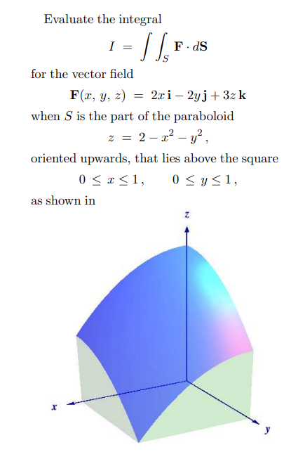 Solved Evaluate the integral I=∬SF⋅dS for the vector field | Chegg.com