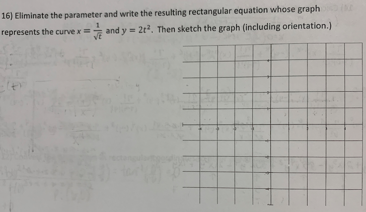 Solved 16) Eliminate the parameter and write the resulting | Chegg.com