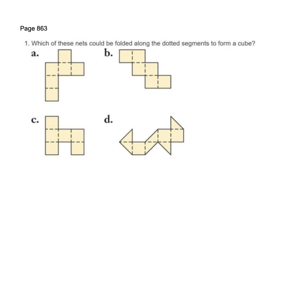 Solved Page 863 1. Which of these nets could be folded along | Chegg.com