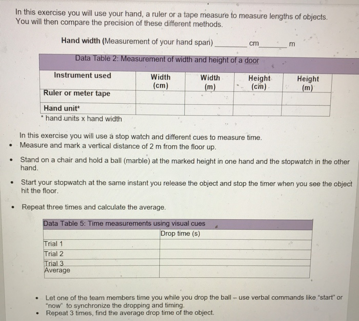 Solved In This Exercise You Will Use Your Hand A Ruler Or A Chegg solved-in-this-exercise-you-will-use-your-hand-a-ruler-or-a-chegg
