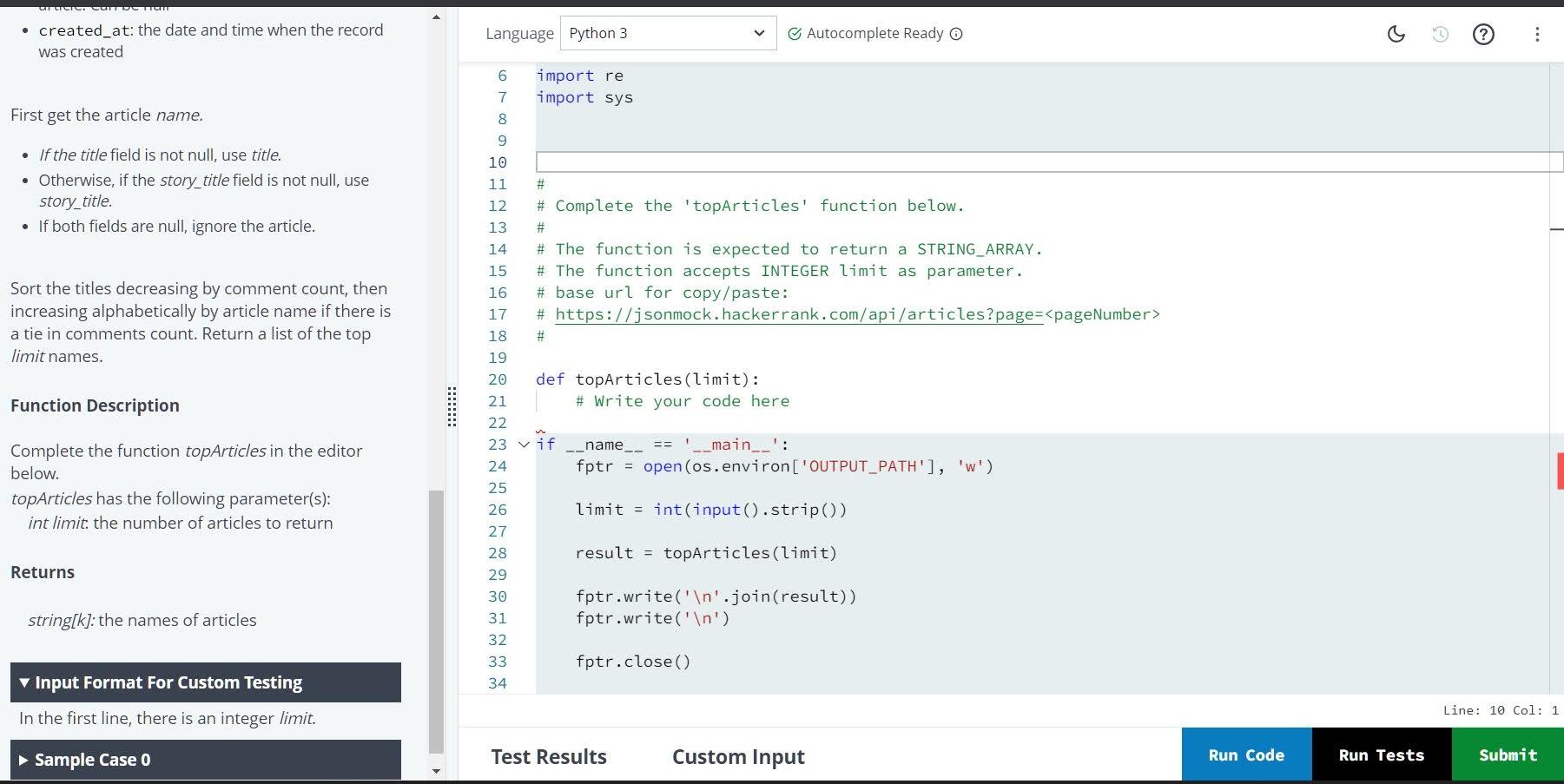 Solved Language Python 3 Autocomplete Ready 2 Top Articles