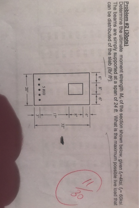 Solved Problem #2 (30pts) Determine the ultimate moment | Chegg.com