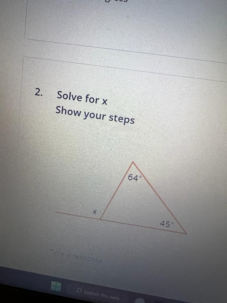 Solved 2. Solve for x Show your steps | Chegg.com