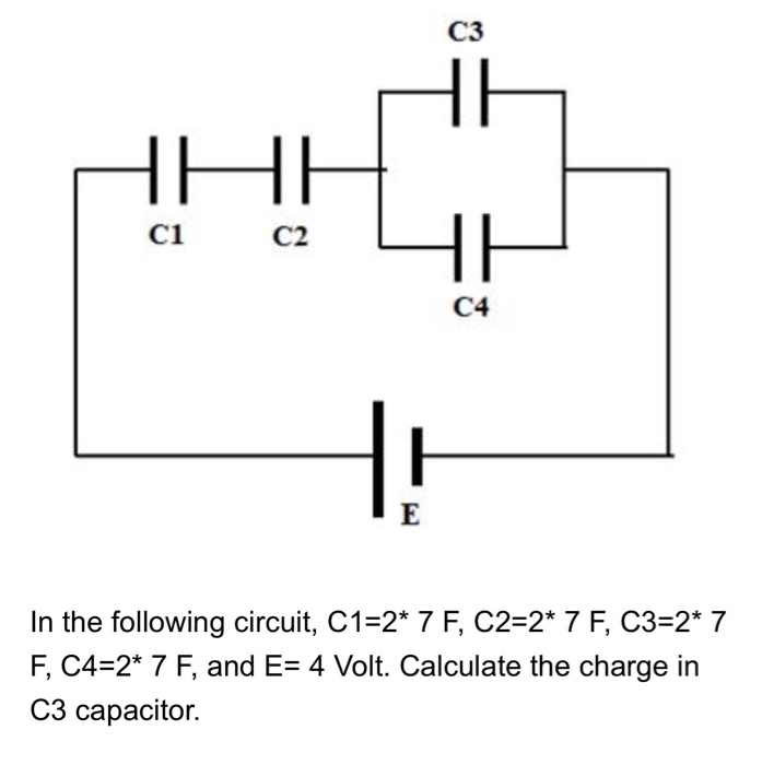 Solved In the following circuit, C1=2* 7 F, C2=2* 7 F, | Chegg.com
